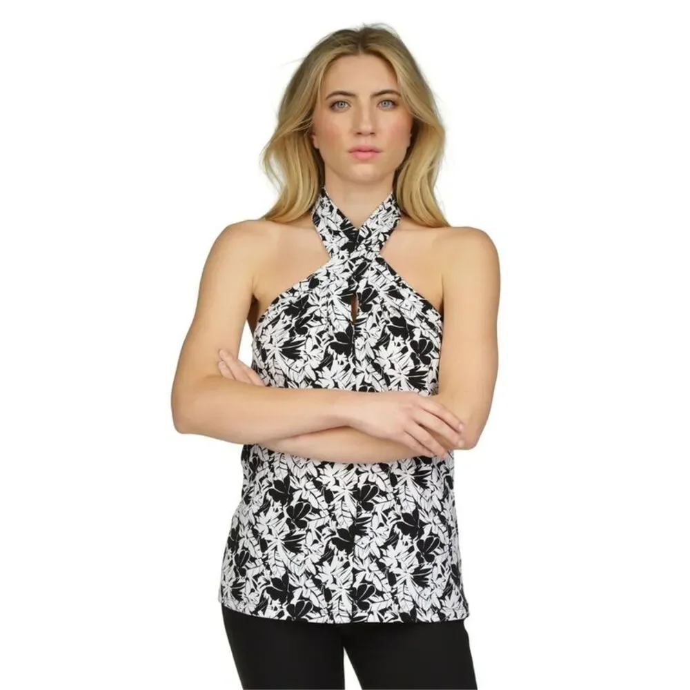 Michael Kors | Tops | Michael Kors Womens Halter Neck Cold Shoulder ...